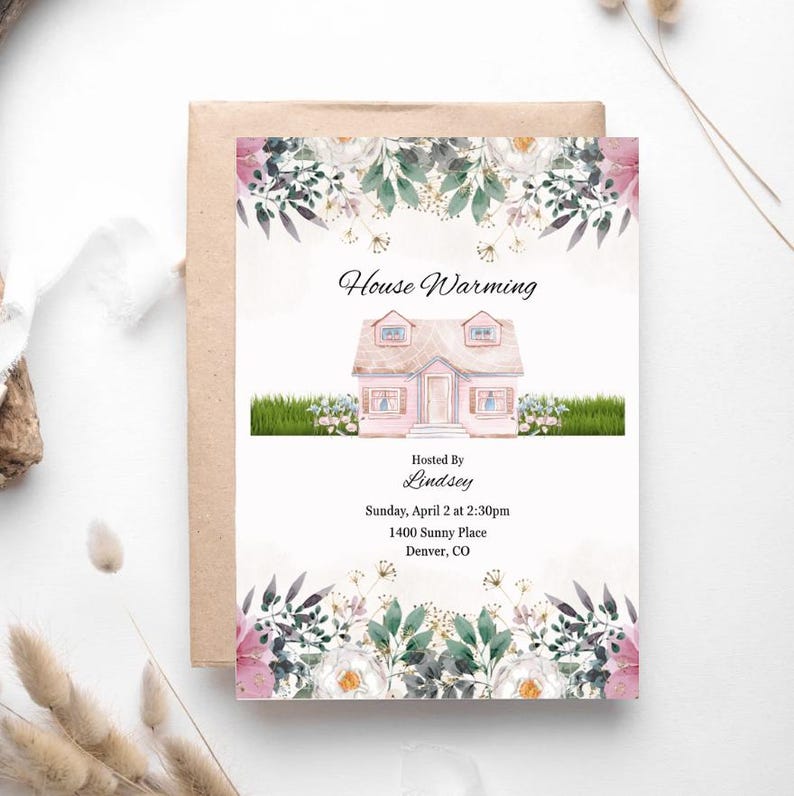 Boho Housewarming Invitation Template: Printable Party Invite (5x7 ...