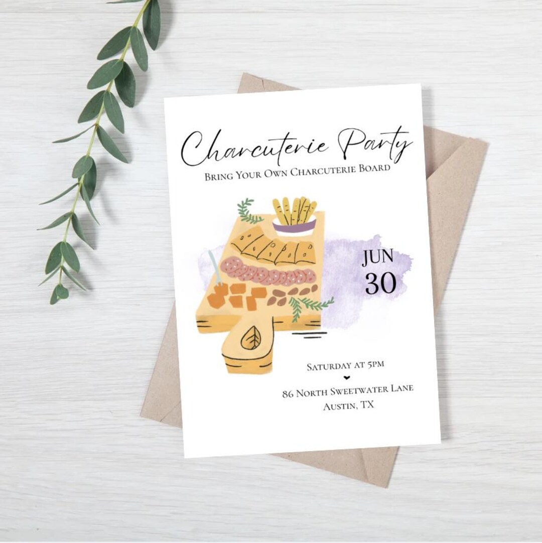 Bohemian Charcuterie Party Invitation: Editable Canva Template (5x7 ...
