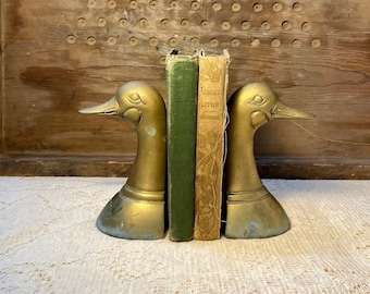 Brass Duck Bookends / Vintage Decor / Bookshelf Decor - Etsy