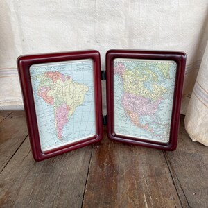 Vintage Wooden Hinged Double Picture Frame Mahogany - Etsy