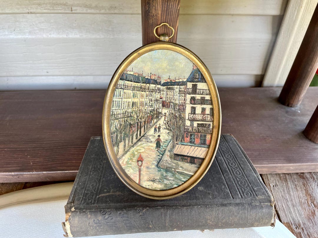 Small Oval Antique Metal Picture Frame - Etsy