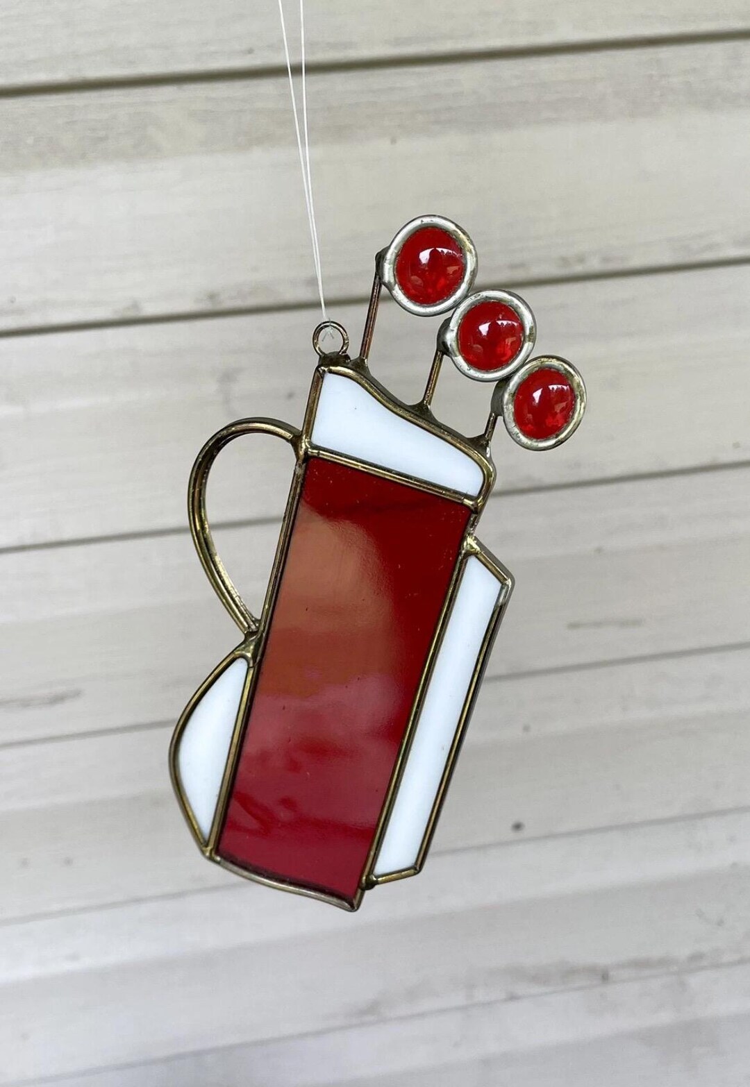 Vintage Golf Bag Suncatcher Stained Glass - Etsy