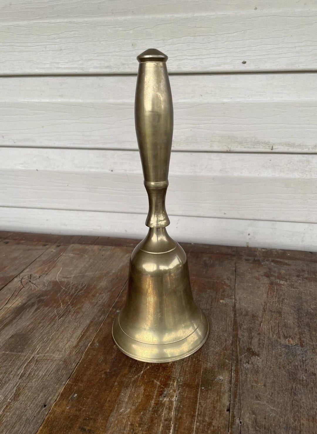 Large Vintage Brass Bell Handheld Dinner School Bell - Etsy