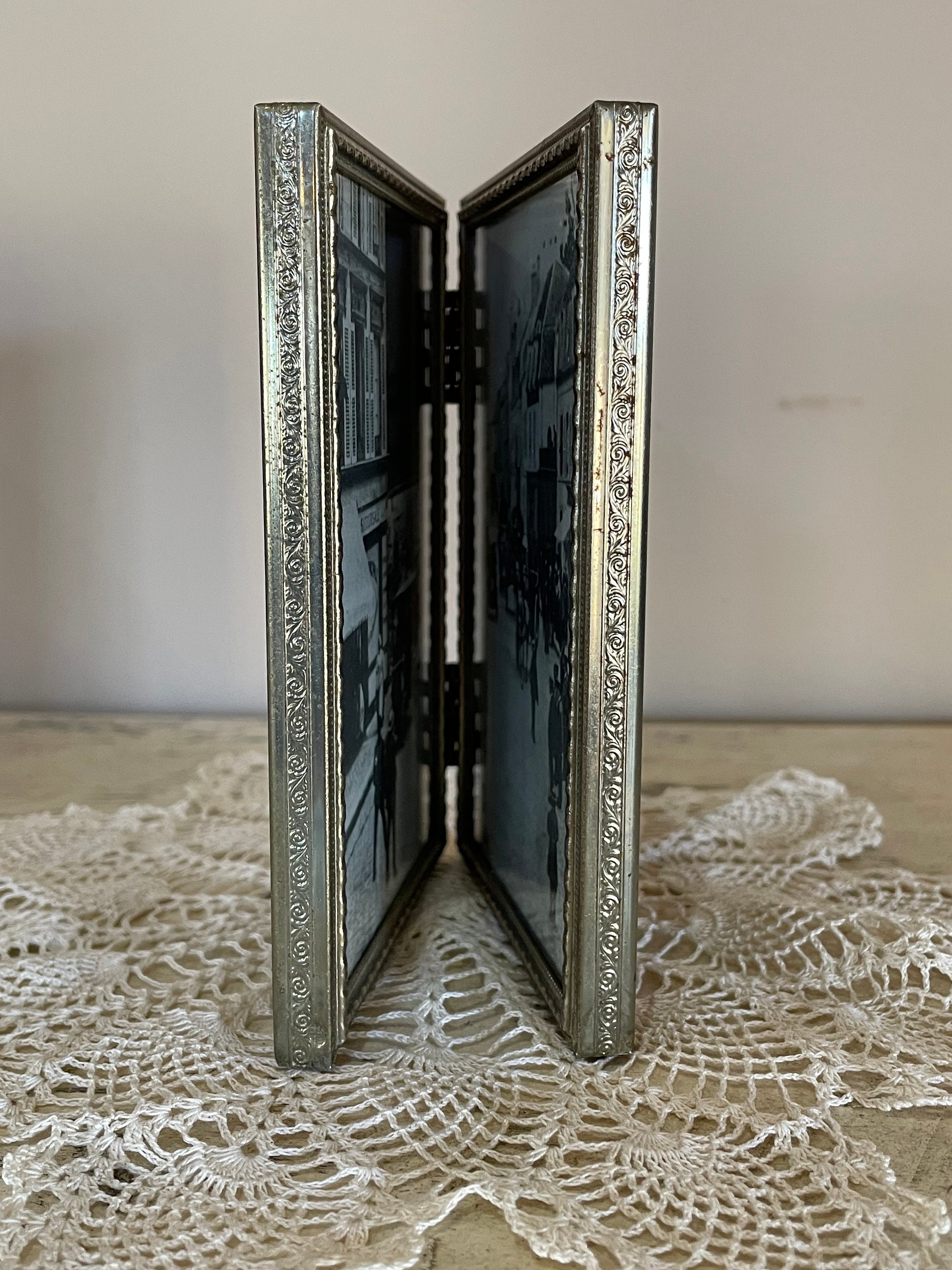 Vintage Brass Hinged Double Picture Frame - Etsy