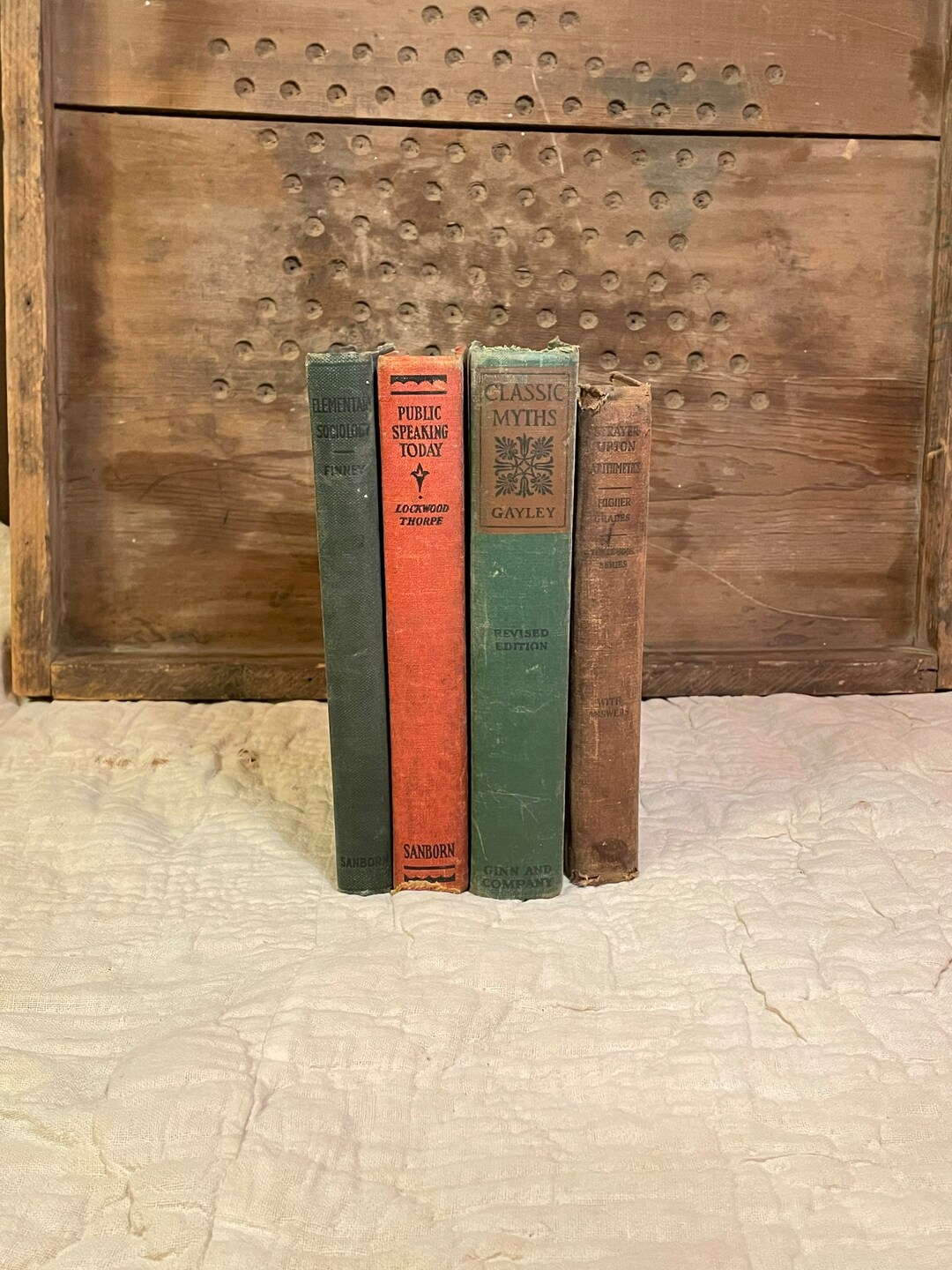Antique Decorative Books Vintage Textbooks Shabby Book Decor - Etsy