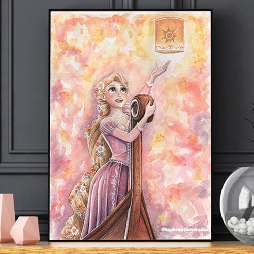 Tangled Print Rapunzel Wall Art Disney Princess - Etsy