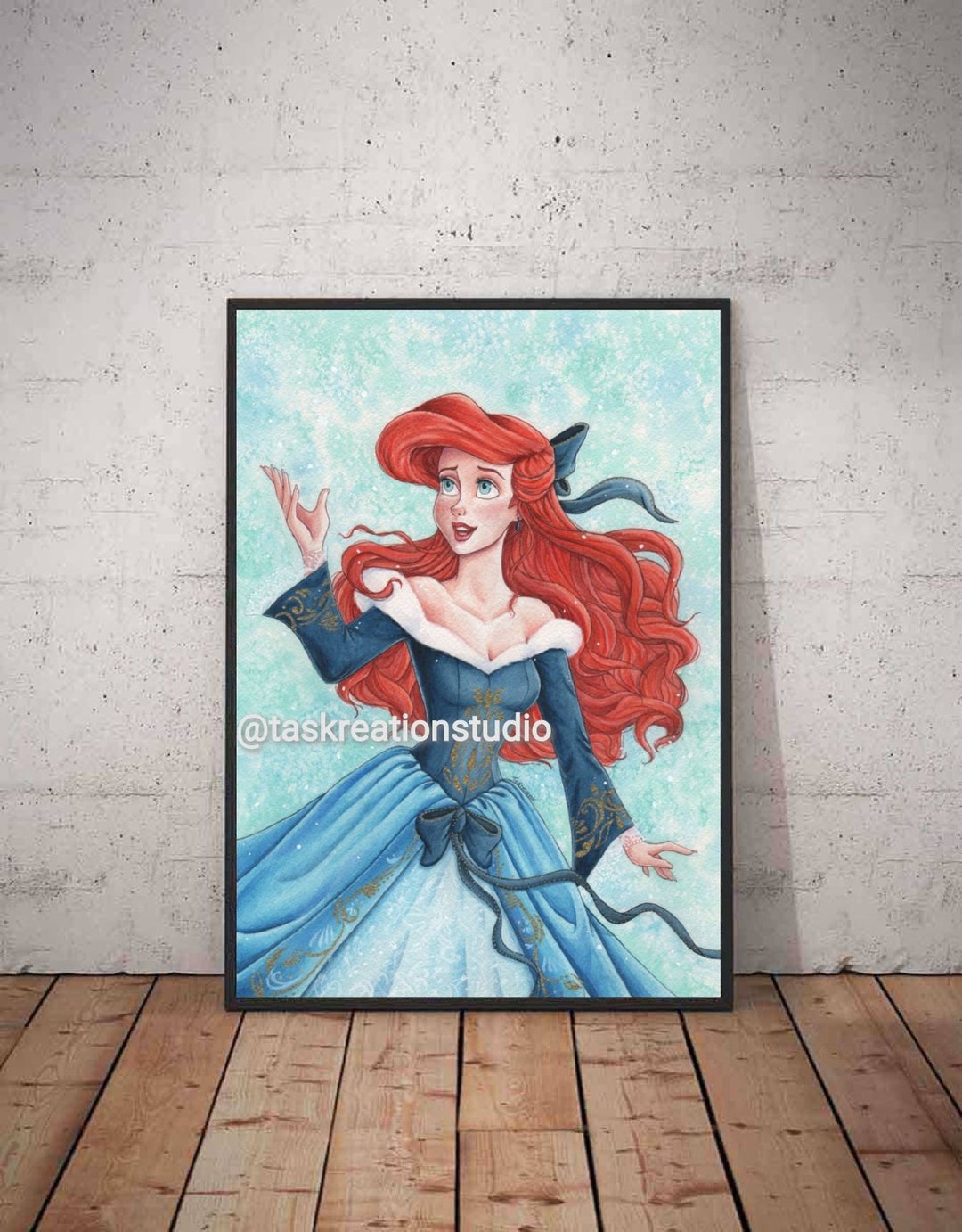Disney Princess Watercolour the Little Mermaid Ariel Holiday - Etsy