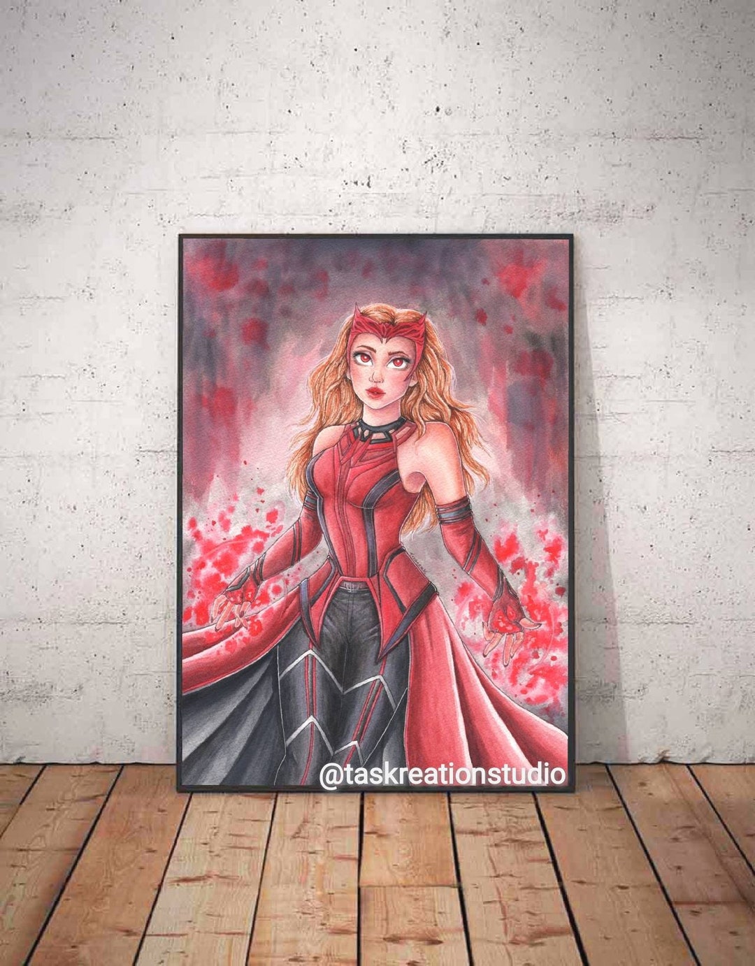 Watercolour Marvel Wandavision Scarlet Witch Fine Art Quality Print ...