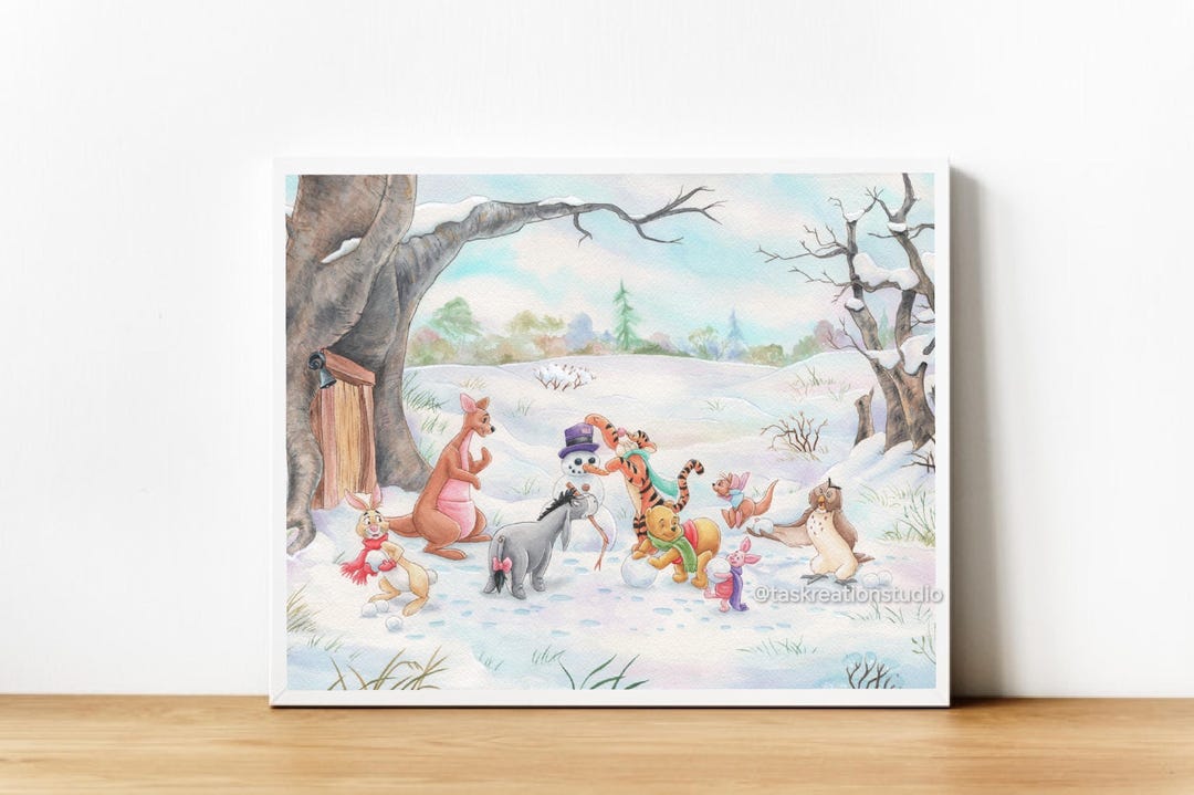 Disney Winnie the Pooh and Friends Snow Winter Eeyore Piglet Tigger ...