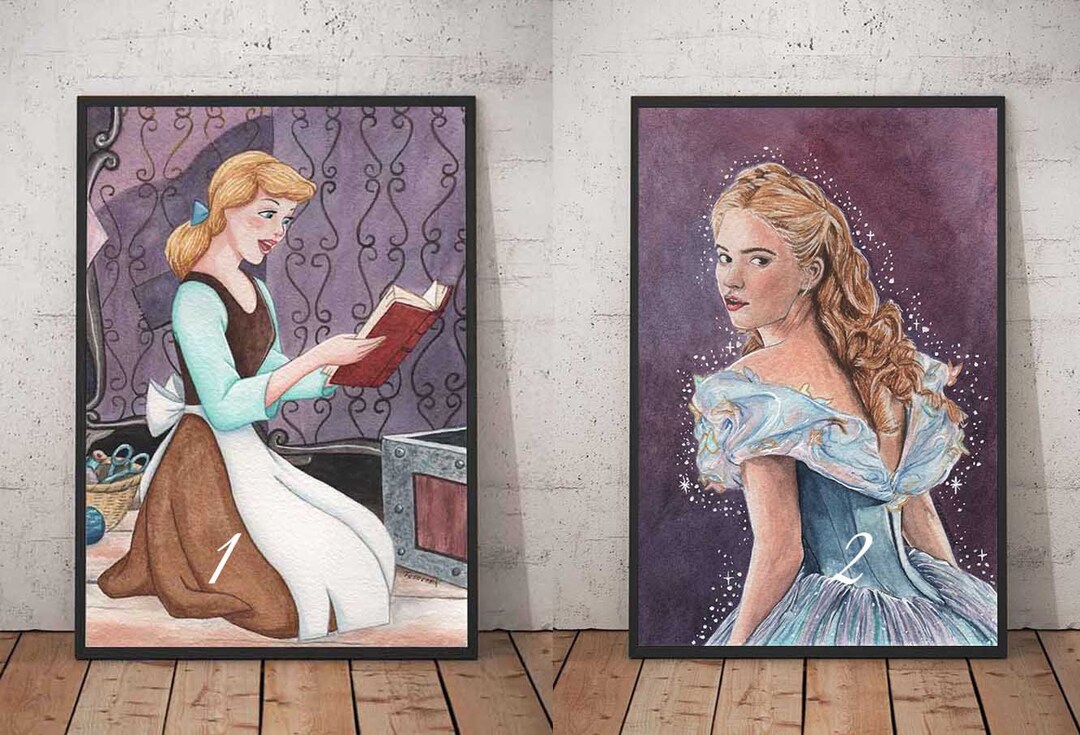 Disney Princess Cinderella Watercolour Fine Art Quality Print Home ...