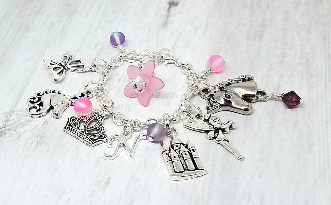 Unicorn Princess Charm Bracelet, Custom Charm Bracelet, Girls Charm ...