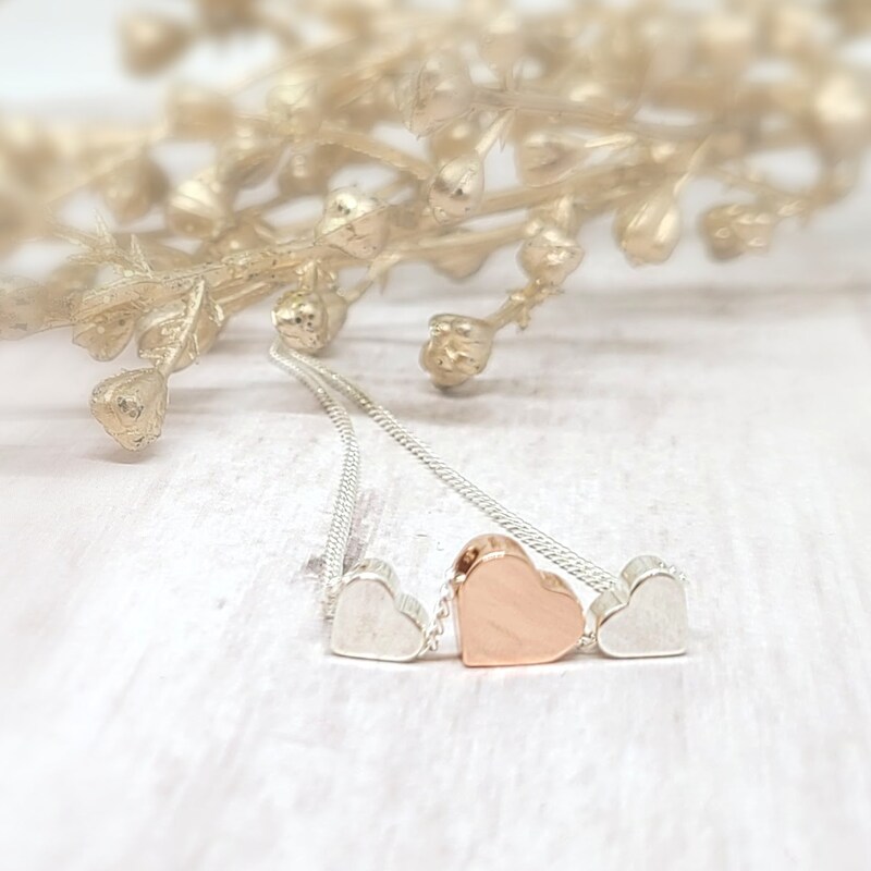 Three Heart Necklace - Etsy