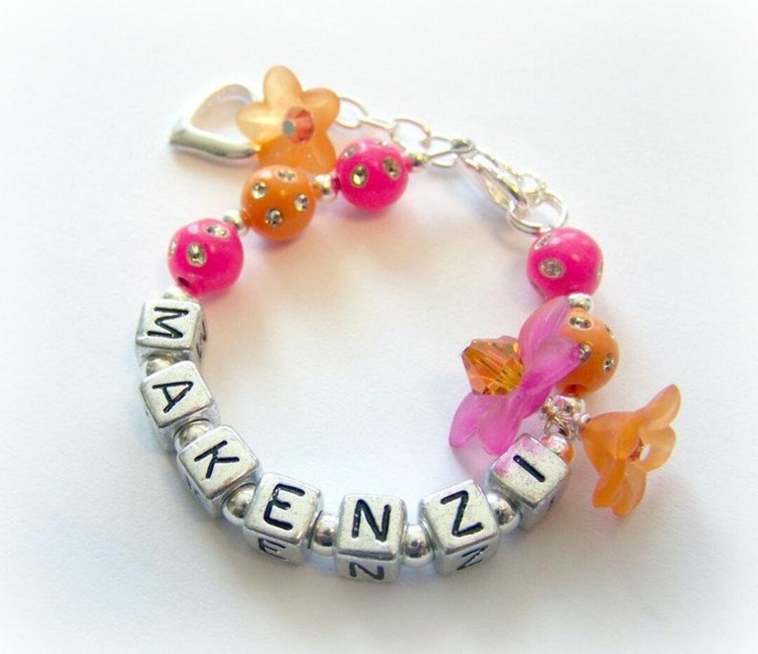 Friendship Bracelet, Beaded Bracelet for Girls, Hot Pink and Orange ...