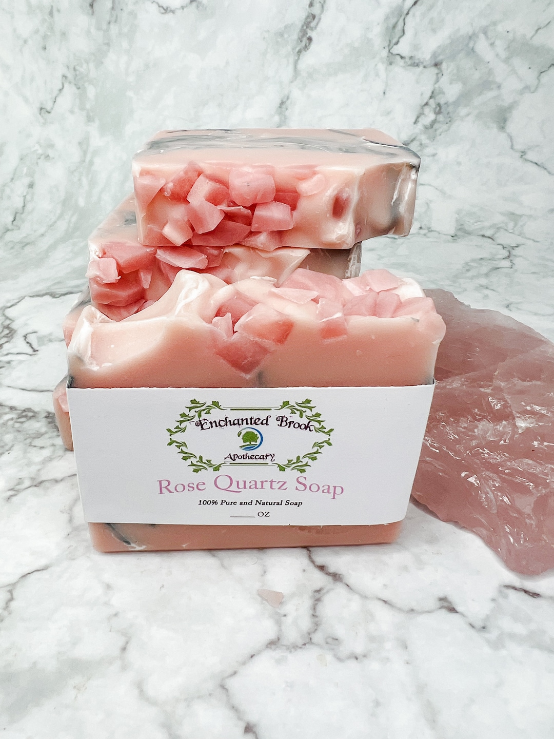 Rose Quartz Soap Bar: Handmade Cold Process Soap With Tussah Silk ...