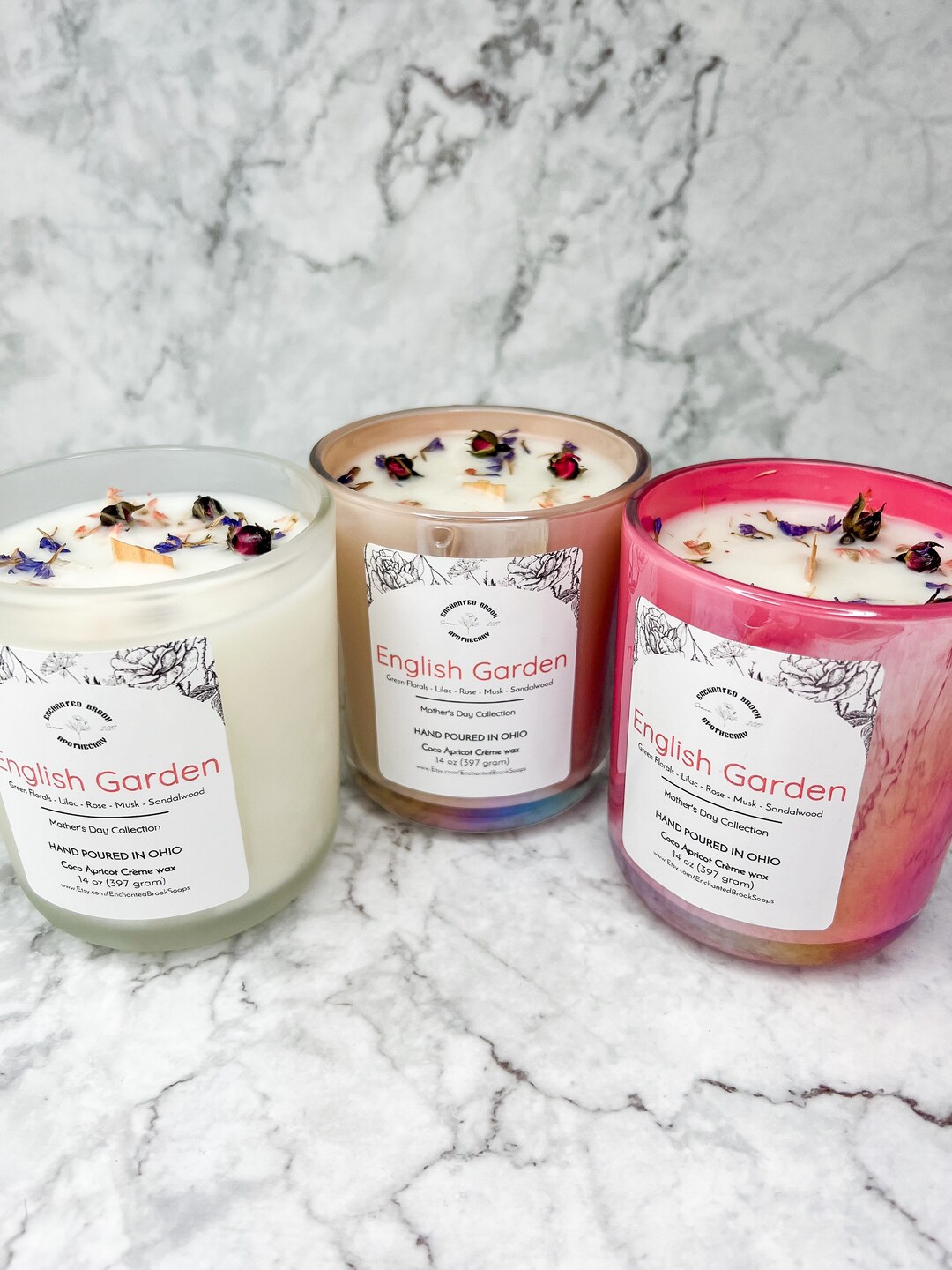 English Garden Candle: Luxury Coco Apricot Crème Wax, Wooden Wick 14 Oz ...