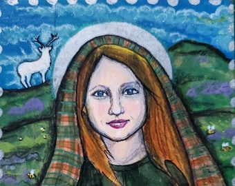 Saint Abigail Icon, St. Gobnait Icon, Deborah Religious Icon, Icon Hand ...