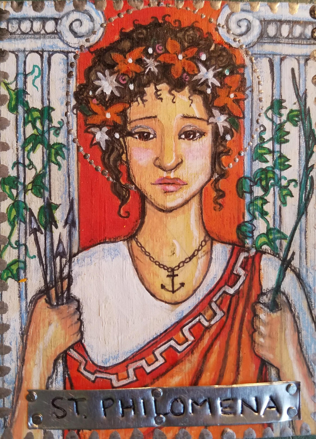 St Philomena Icon - Etsy