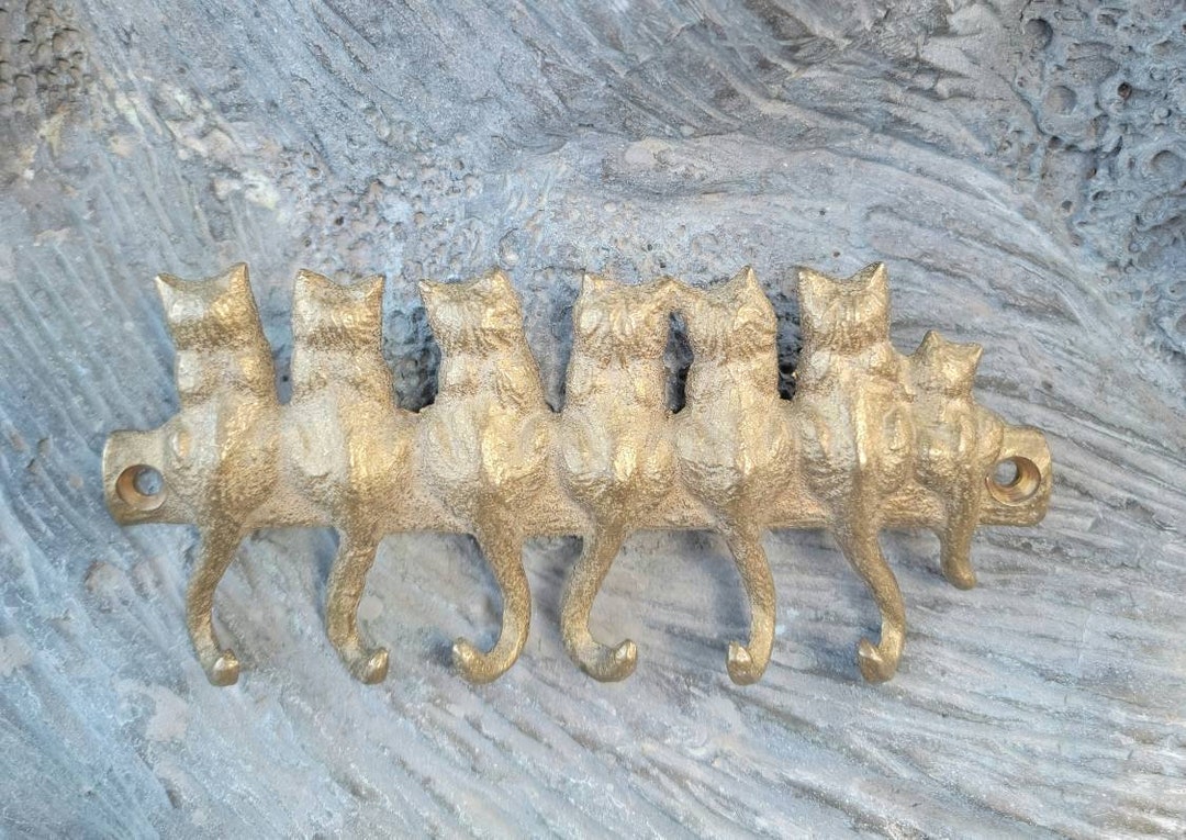 Vintage Brass Cat Keys Holder - Etsy