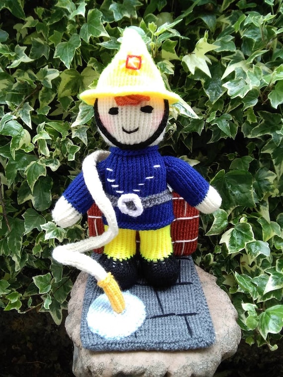 Knitted Fireman Sam Knitted Toys Jean Greenhowe Designs | Etsy