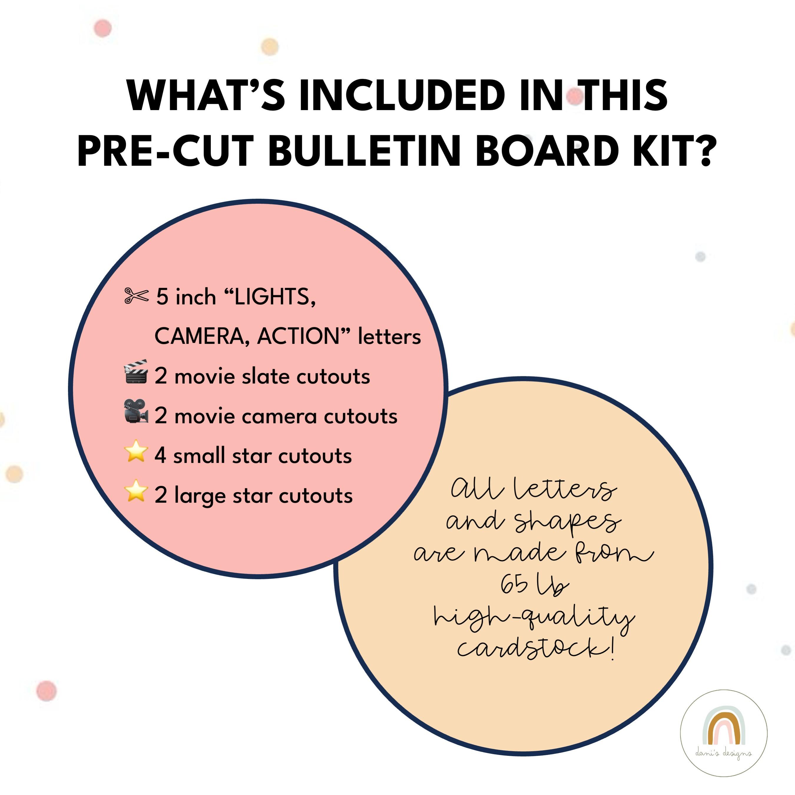 Movie Theme Bulletin Board Kit – Lights Camera Action Classroom Decor ...