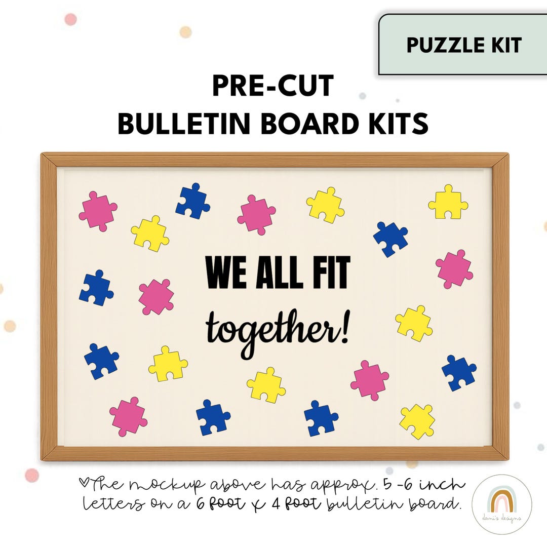 Classroom Bulletin Board Kit: Pre-cut Puzzle Pieces, Team Building ...