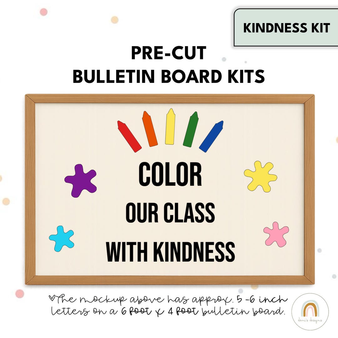 Kindness Classroom Bulletin Board Kit: Pre-cut Crayon & Paint Decor - Etsy