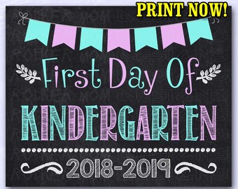 First day of kindergarten sign | Etsy