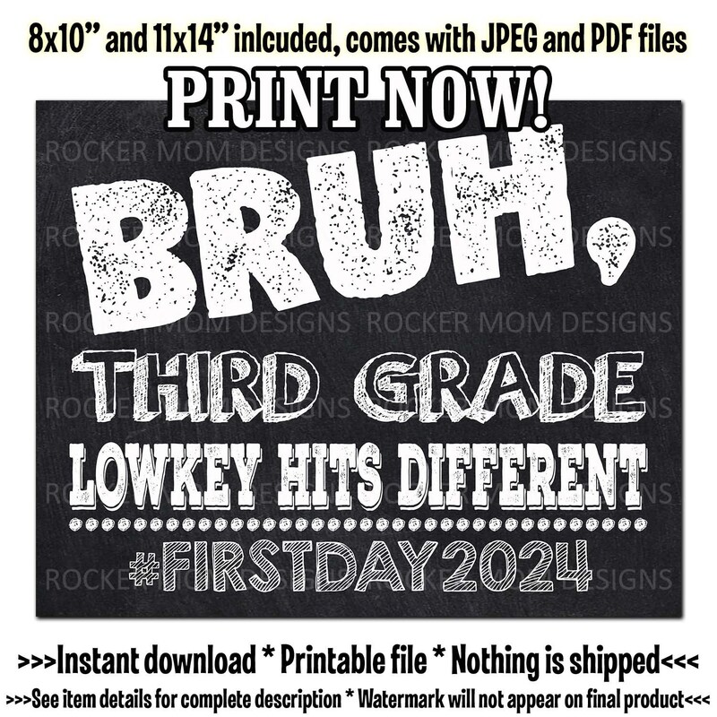 First Day Third Grade Sign - Etsy