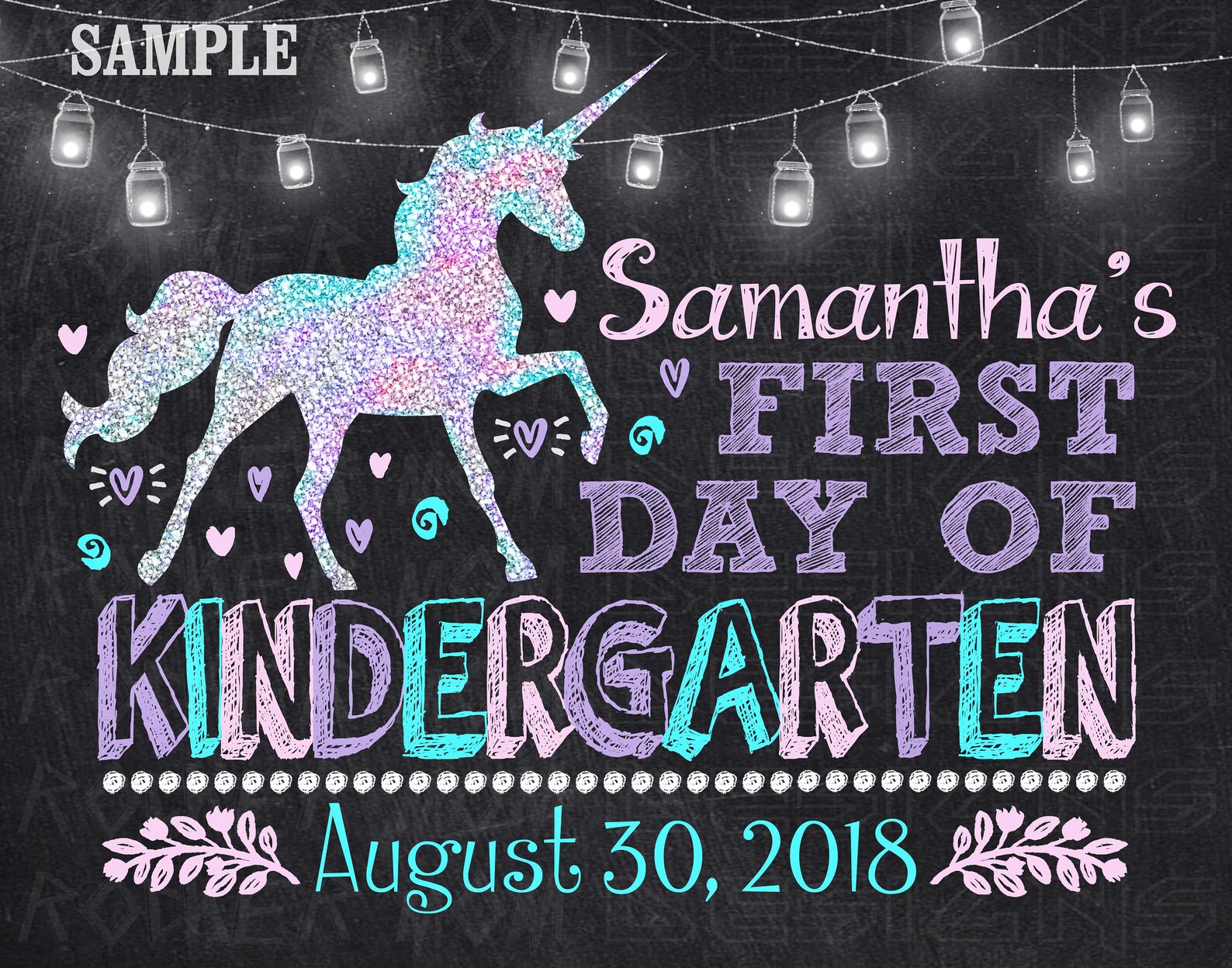 Unicorn First Day of PRESCHOOL Sign PRINTABLE 1st First Day - Etsy