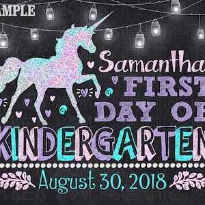 Unicorn First Day of PRESCHOOL Sign PRINTABLE 1st First Day | Etsy