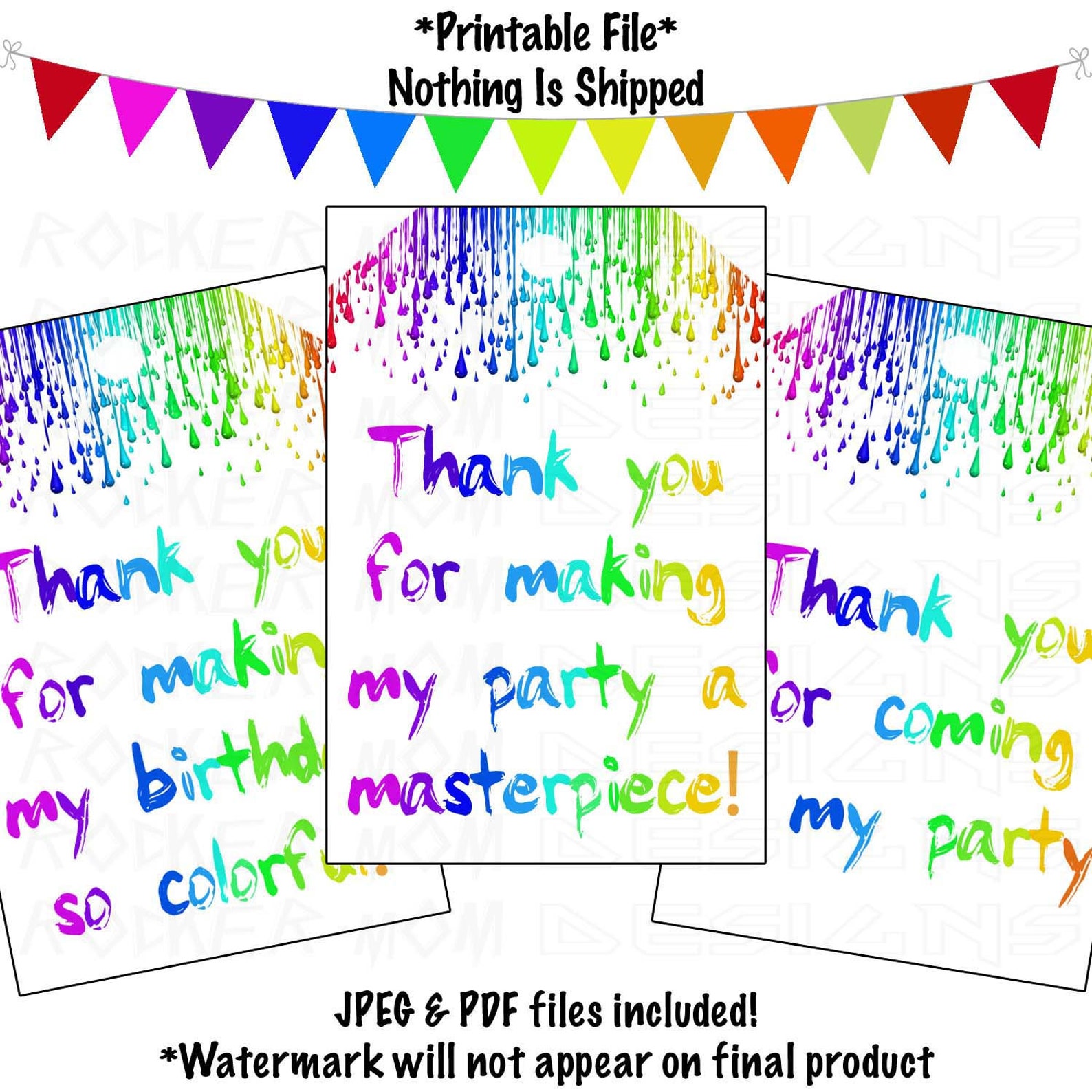 Painting Party Favor Tags Printable Art Party Loot Bag Tags - Etsy