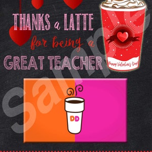 Teacher Valentine's Day Gift Card Holder PRINTABLE INSTANT DOWNLOAD ...