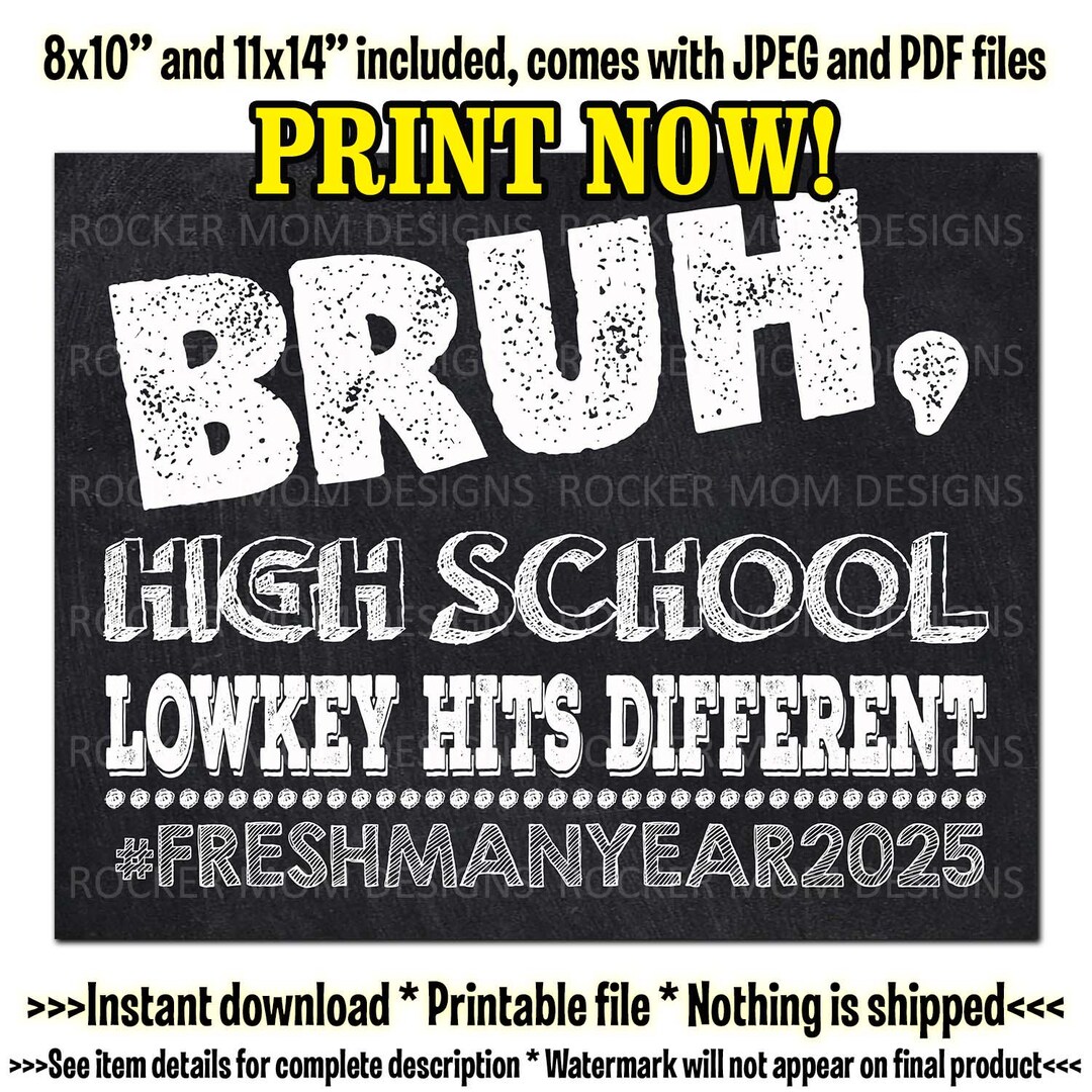 First Day of HIGH SCHOOL Sign, First Day of School Gen Alpha Slang ...