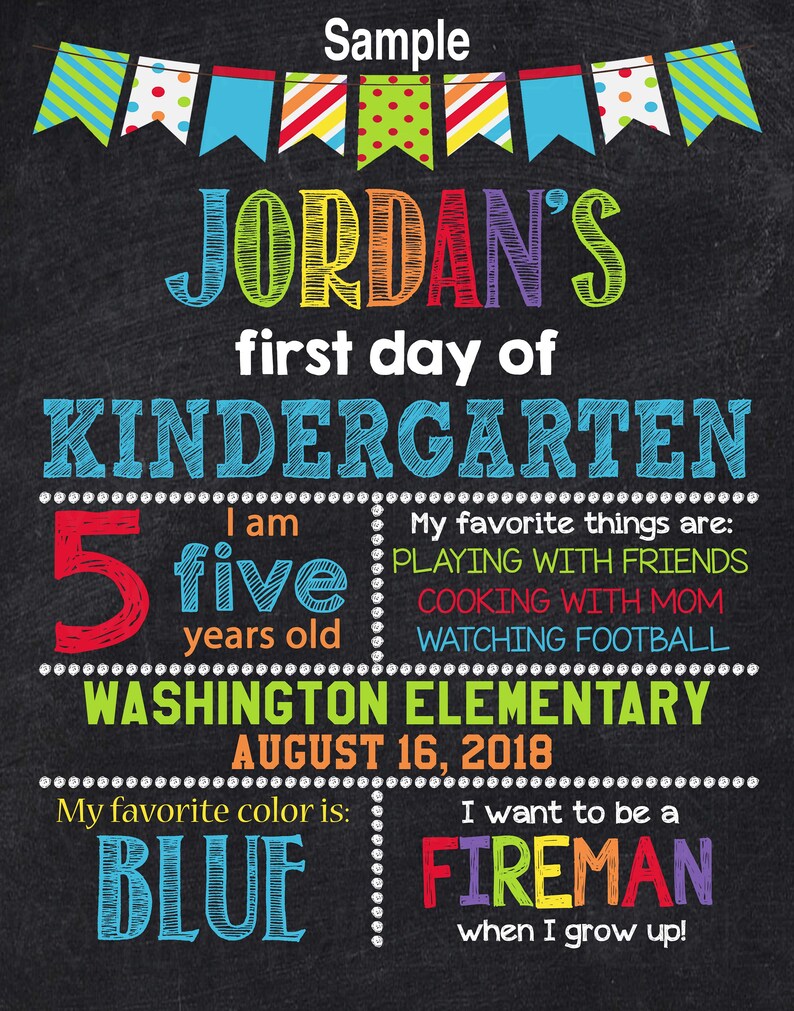 First Day Of School Chalkboard Sign First Grade Sign | Etsy