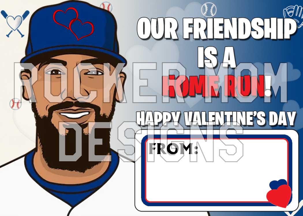 Dodger Baseball Valentines, PRINTABLE Baseball Valentine Cards, Los ...
