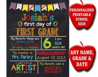 Superhero First Day of School Sign Printable Boy Back to - Etsy