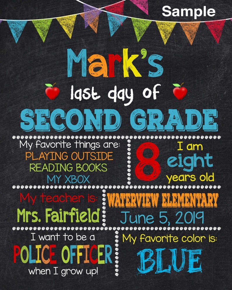 Last Day of School Sign Printable School Chalkboard Pre-k - Etsy Canada