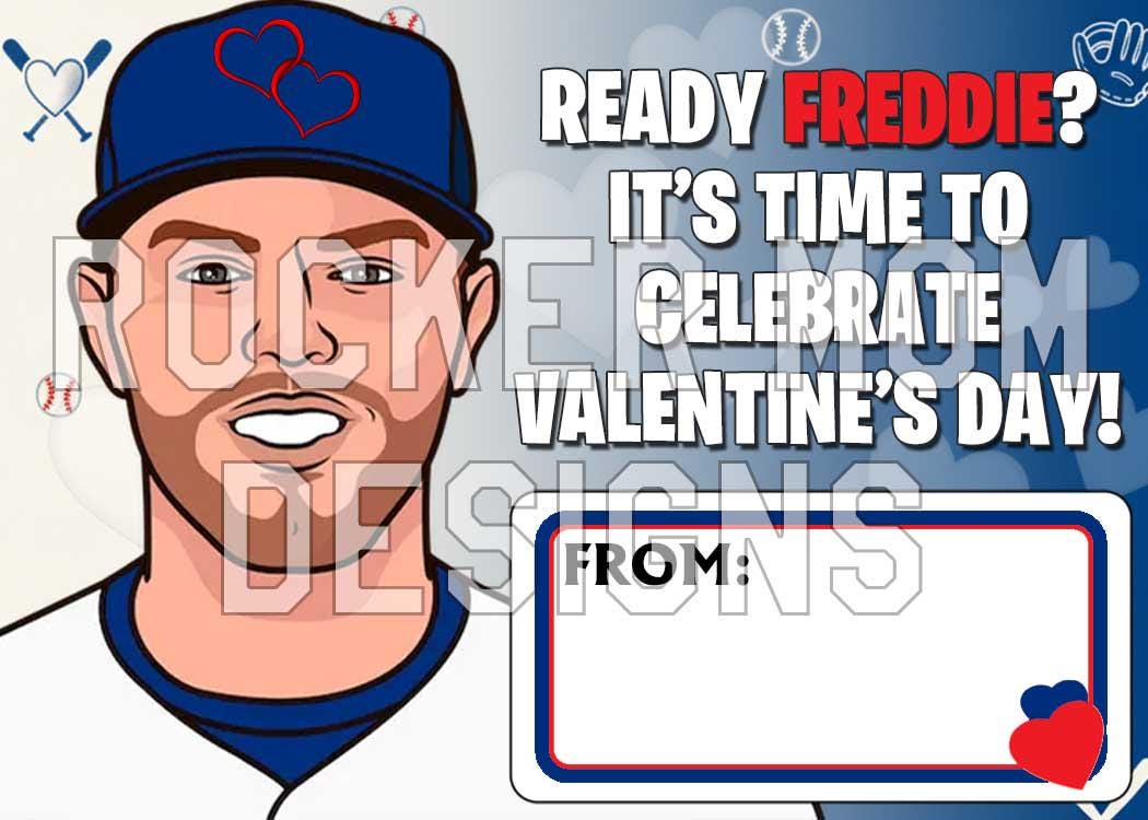 Dodger Baseball Valentines, PRINTABLE Baseball Valentine Cards, Los ...