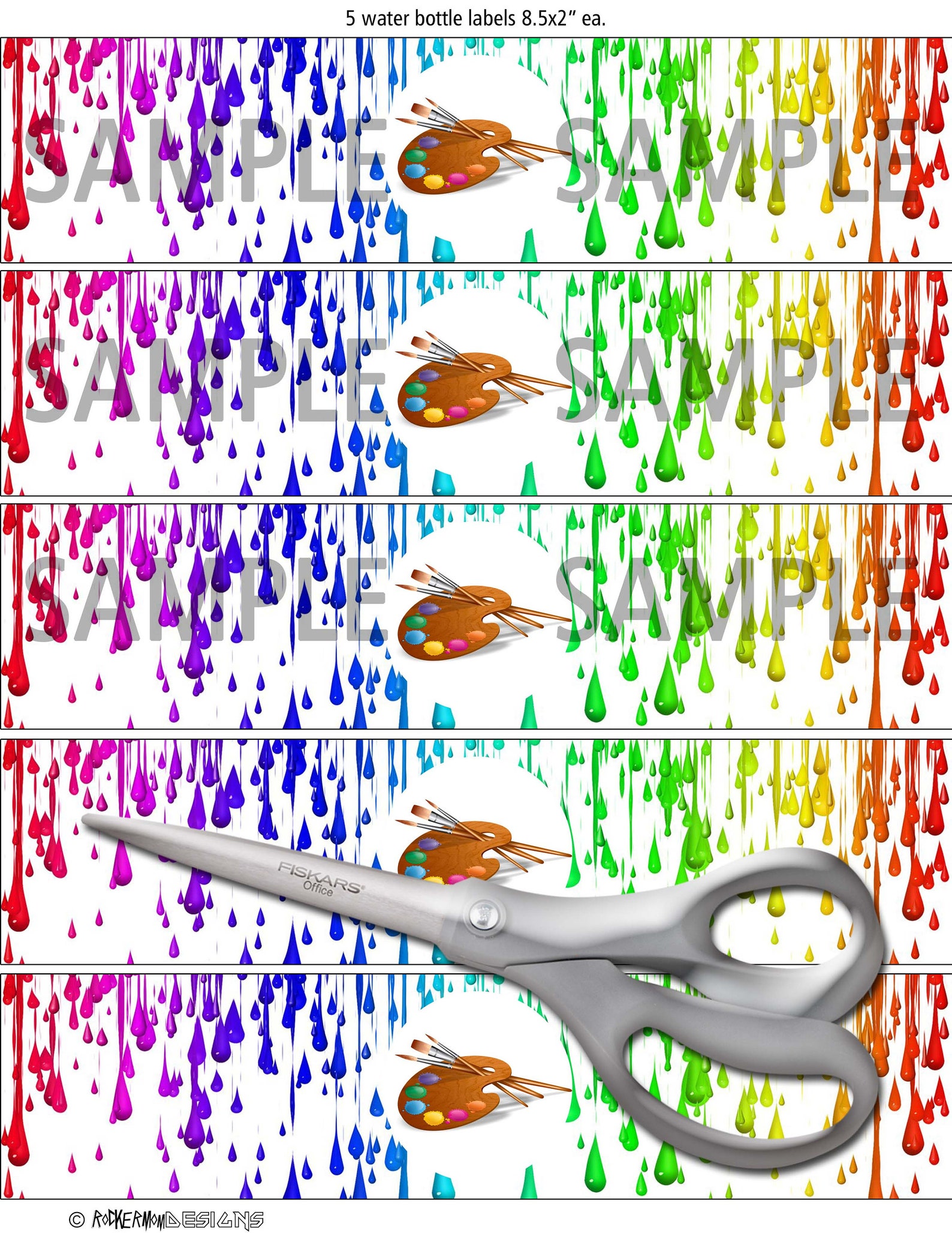 Painting Party Water Bottle Labels Art Party Water Bottle - Etsy