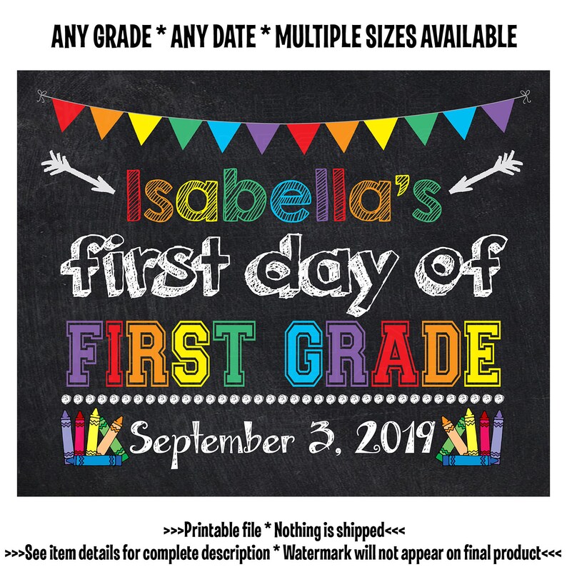 First Day of School Sign Back to School Sign First Day of - Etsy