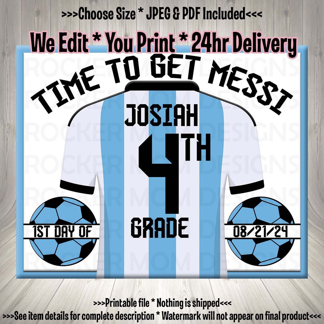 Argentina Soccer Back to School Sign, First Day of School Sign, Futbol ...