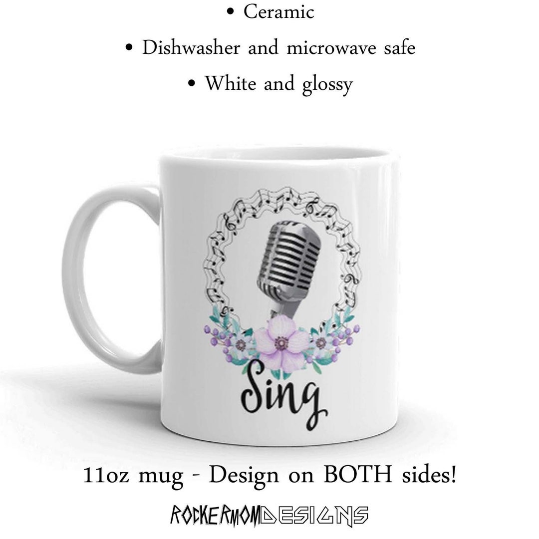 Singer Gift, Singer Mug, Retro Microphone, Vintage Microphone Mug ...