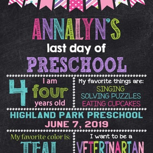 Last Day of School Sign, Kindergarten Grad Sign, Graduation Sign ...