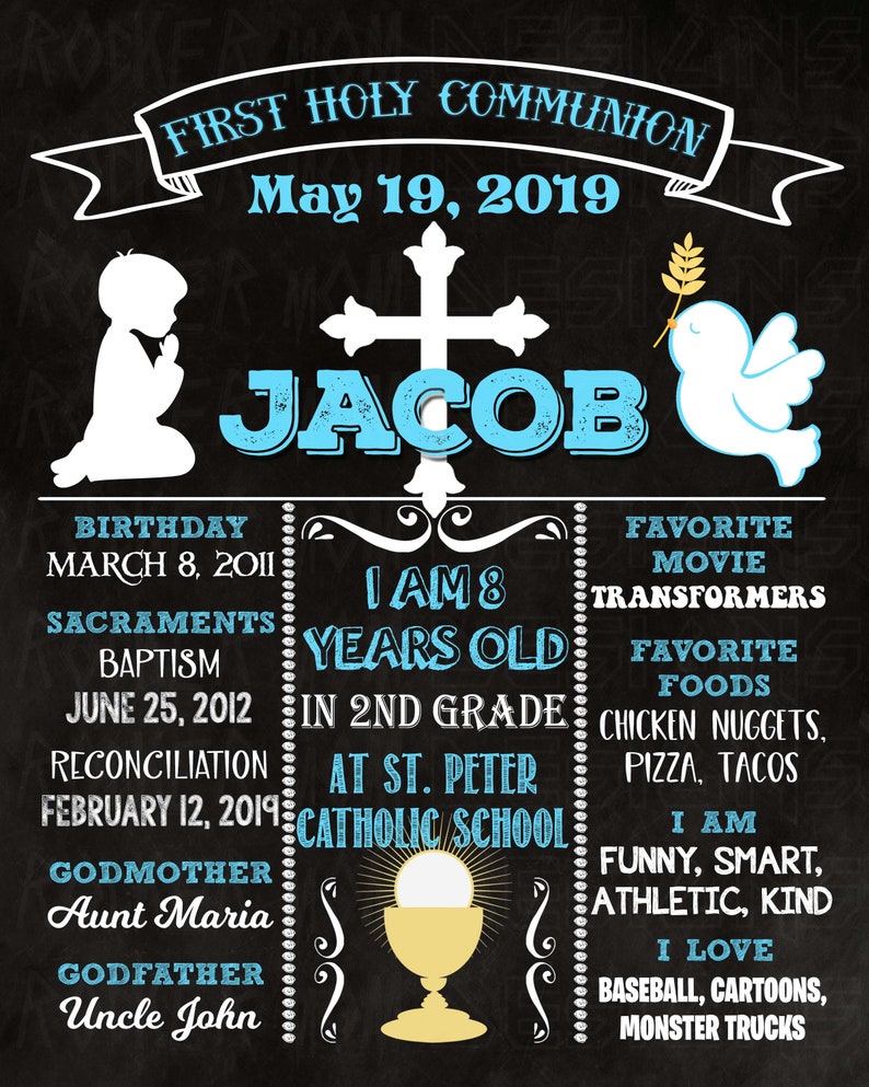 First Communion Chalkboard Sign First Communion Boy Sign - Etsy