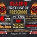 First Day of School Sign, First Day of Kindergarten Sign, Fire Truck ...