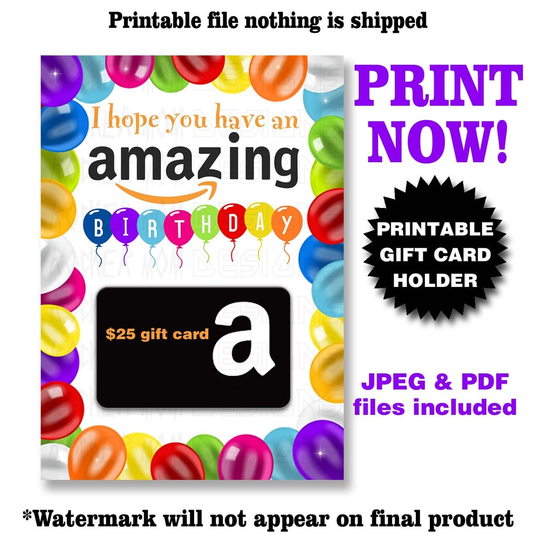 Birthday Gift Card Holder Printable: Balloon Design (JPEG, PDF) - Etsy