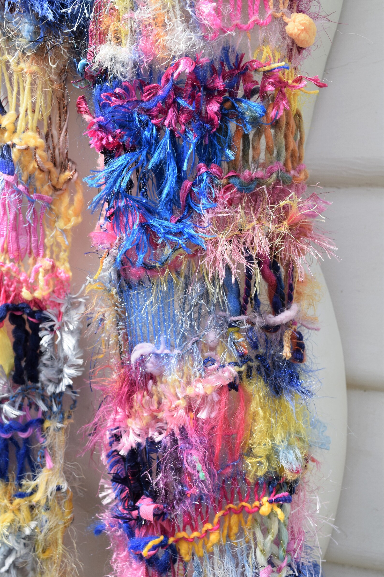 Scarf, Handknit Scarf, Drop Stitch Scarf, Boho, Scrappy, OOAK, Multi ...