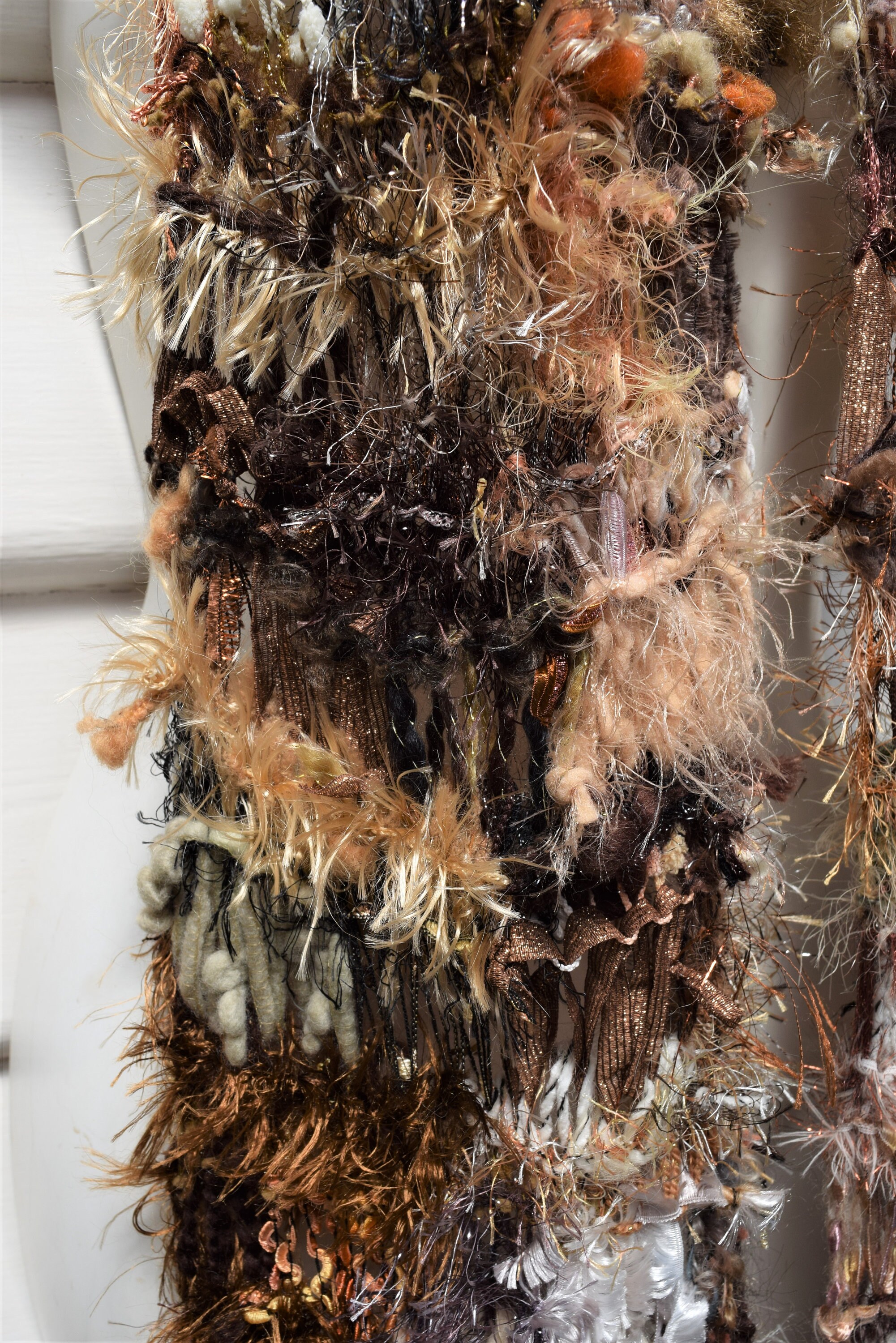 Scarf, Handknit Scarf, Drop Stitch Scarf, Boho, Scrappy, OOAK, Multi ...