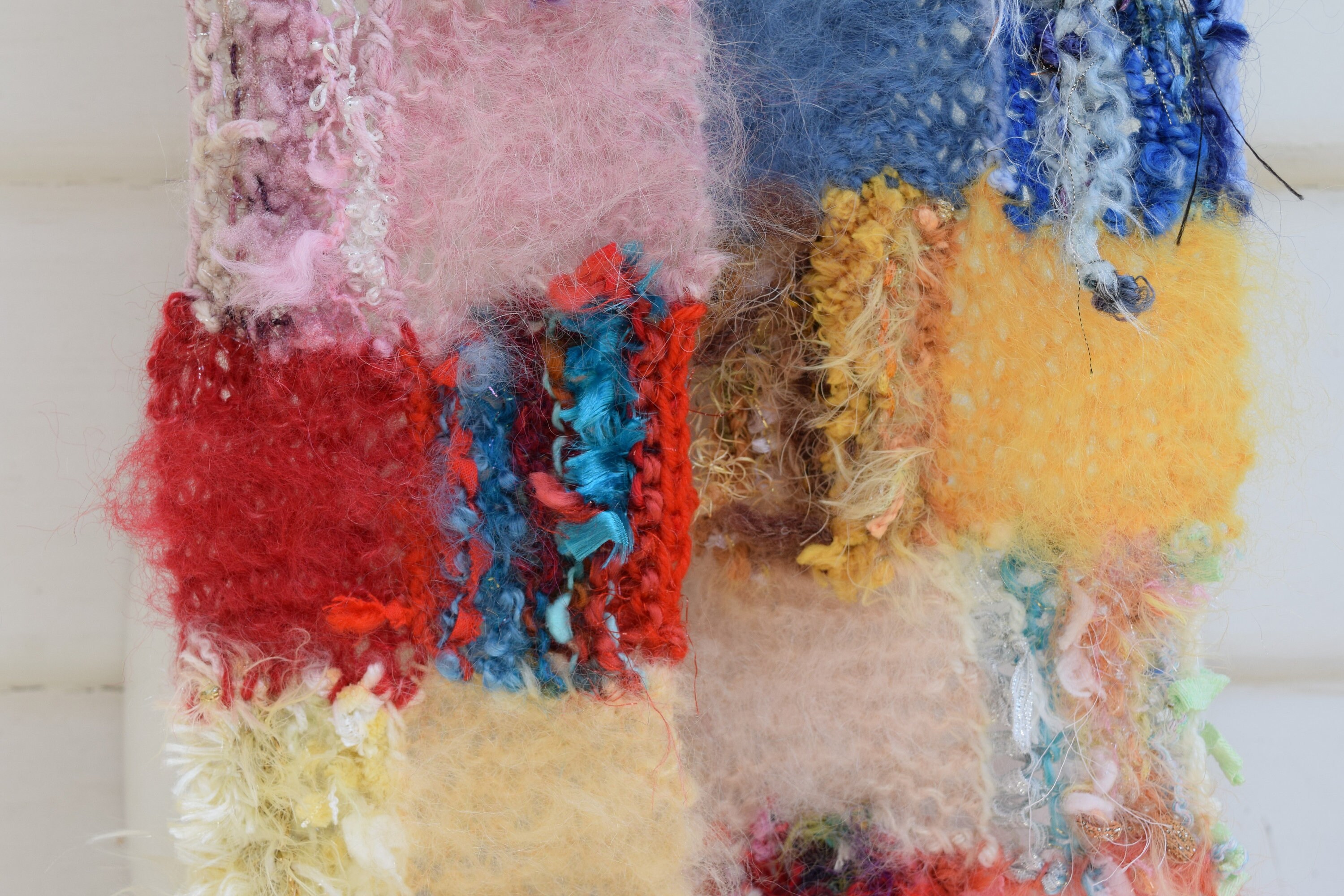 Hand Knit Scarf, Handmade Scarf, Knitted Scarf, Scarves, Patchwork ...