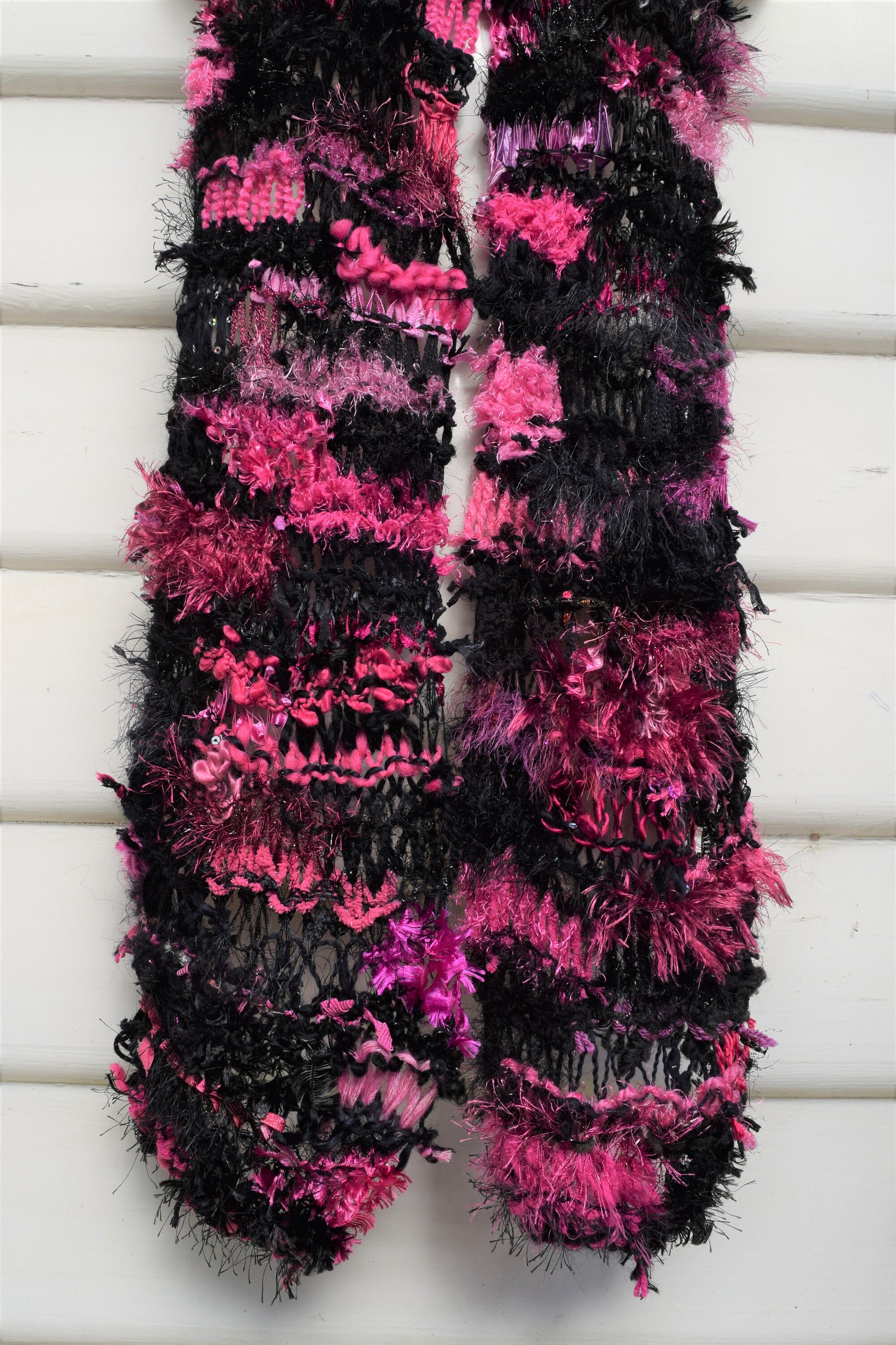 Scarf, Handknit Scarf, Drop Stitch Scarf, Boho, Scrappy, OOAK, Multi ...